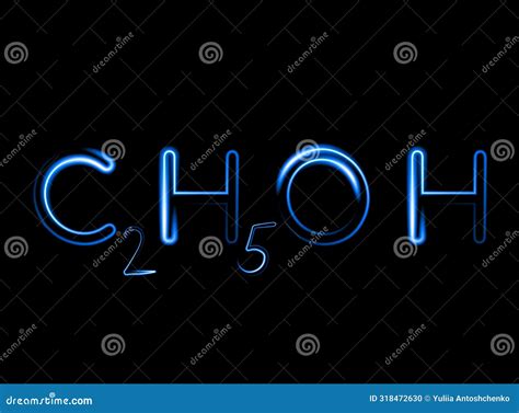 Vector Isolated Illustration Of Chemical Formula Of Ethyl Alcohol With