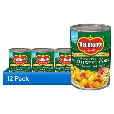 12 Pack Del Monte Southwest Whole Kernel Corn With Peppers Canned