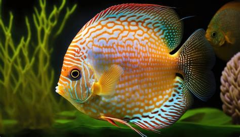 Un Poisson Avec Une Queue Bleue Et Orange Photo Premium