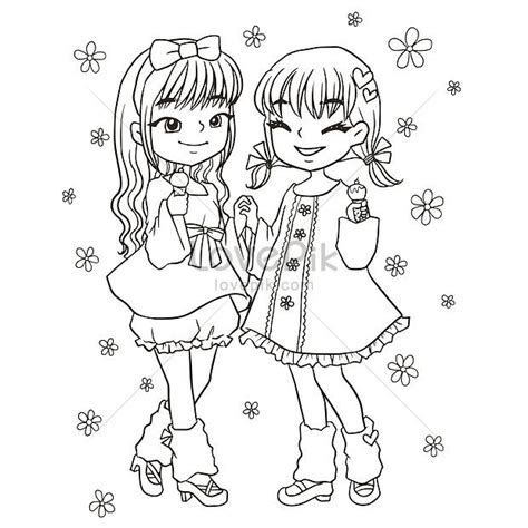 Gambar Halaman Mewarnai Putri Kawaii Gaya Gambar Kartun Anime Lucu