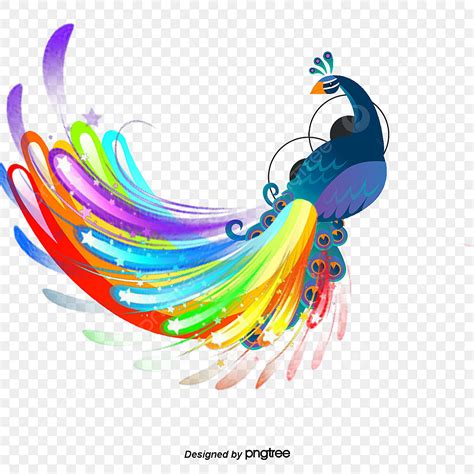 Watercolor Peacock Clipart Vector Watercolor Peacock Pattern