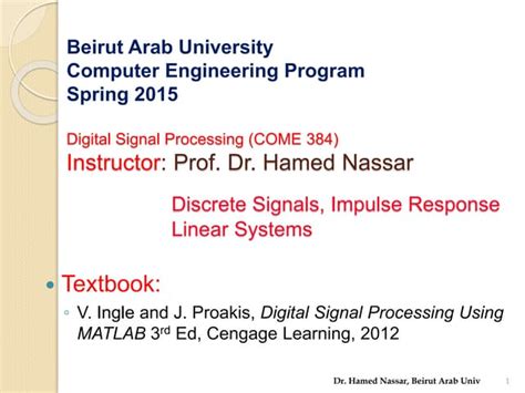 Overlap Add Overlap Savedigital Signal Processing Pptx