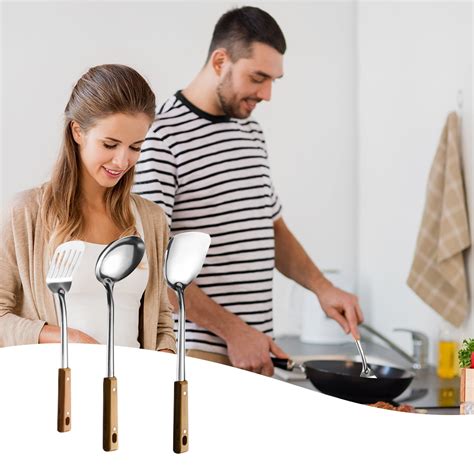 Hengdidi 304 Stainless Steel Wok Spatula With Extra Long Heat Resistant