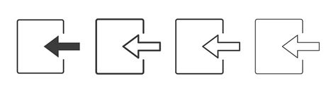 로그아웃 아이콘이 설정되었습니다 라이너 윤곽선과 플랫 블랙 컬러 그래픽 사용자 인터페이스에 대한 스톡 벡터 아트 및 기타 이미지 그래픽 사용자 인터페이스 깨끗한