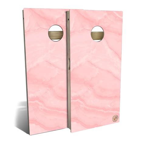Slick Woodys Cornhole Co 2 X 4 Pink Marble Cornhole Board Set With