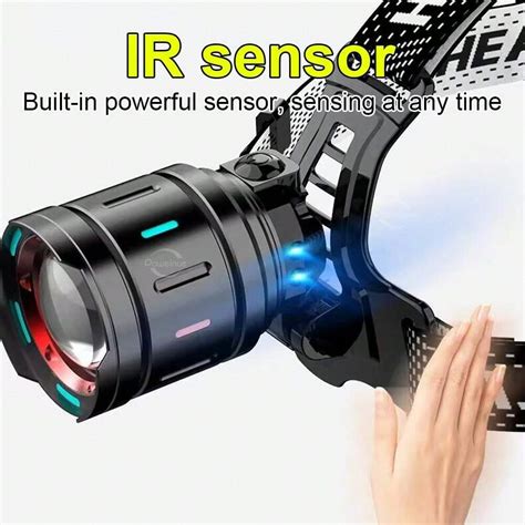 Super Powerful Headlamp Ir Sensor Headlight Rechargeable Head