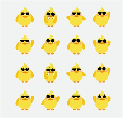 Chick Cartoon Character Pack 21848971 Vector Art At Vecteezy