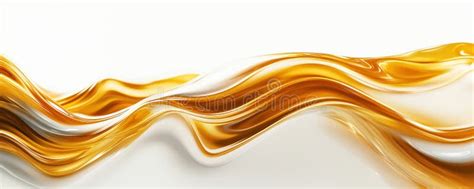 Abstract Golden Wave Pattern With Smooth Flowing Lines And Glossy Texture Copy Space For Text