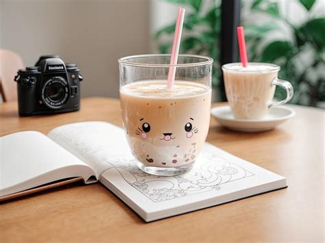 Chá De Bolha Boba Chá Tea House Tea Time Chá De Leite Gelado Chá De