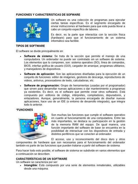 Funciones Y Caracteristicas De Sofware Pdf Hardware De La
