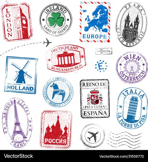 Passport Stamps Clipart
