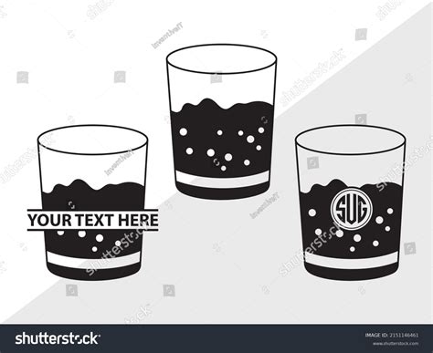 Shot Glass Monogram Printable Vector Illustration Stock Vector Royalty