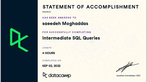 datacamp sql datascience saeedeh moghaddas