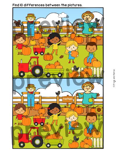 Spot The Differences Fall Visual Perception Frogs And Fairies