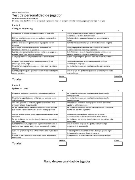 Análisis De Estilo De Jugo Basado En El Modelo De Richard Bartle Pdf Ocio Deportes