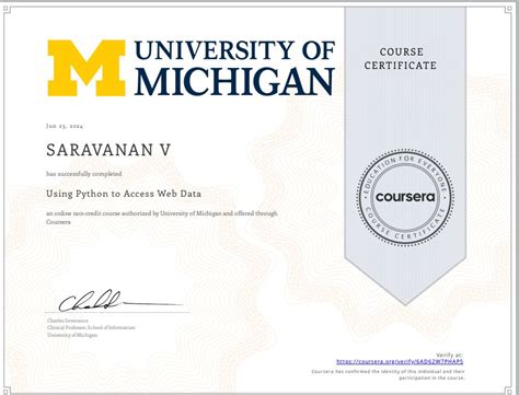 Saravanan V On Linkedin Python Programming Universityofmichigan