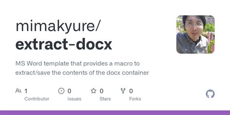 Github Mimakyureextract Docx Ms Word Template That Provides A Macro To Extractsave The