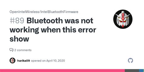 Bluetooth Was Not Working When This Error Show · Issue 89