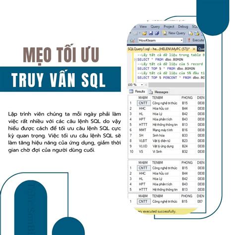 TIPS TỐI ƯU LỆNH TRUY VẤN SQL CỦA BẠN