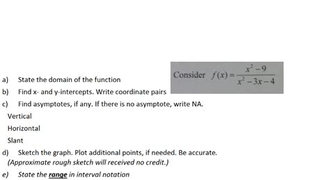Solved Consider F X X 2 9 X 2 3x 4 State The