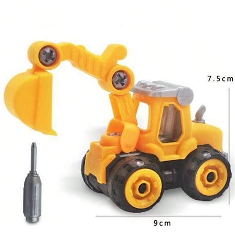 Removable Engineering Car Set Cake Topper Including Excavator