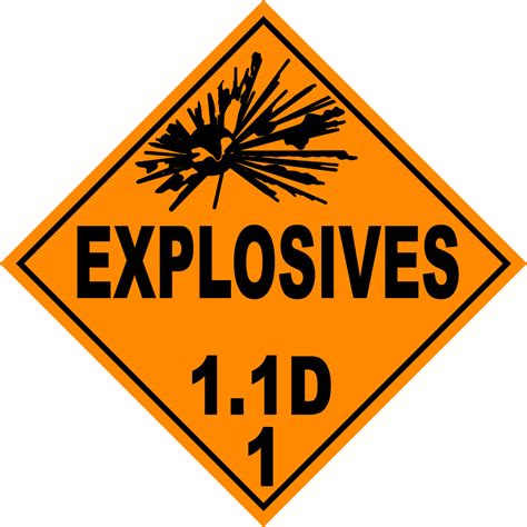 Class 11d Explosives Hazmat Placard Decal Or Magnetic Sign Placard