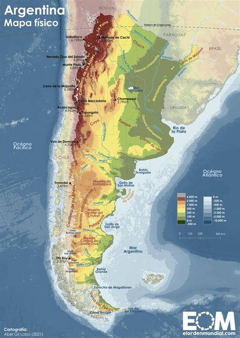 El Mapa Físico De Argentina Mapas De El Orden Mundial Eom