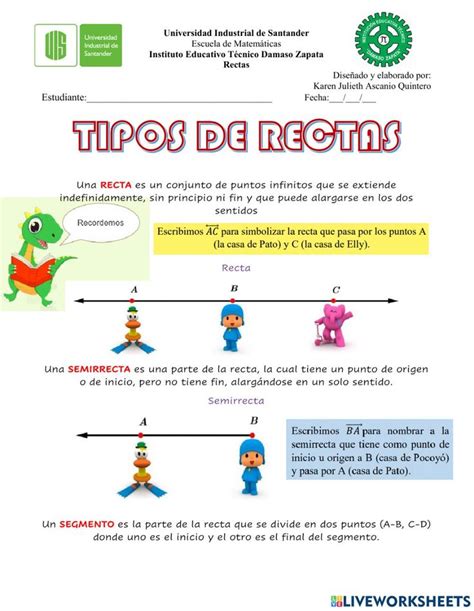 Ejercicio Interactivo De Rectas Para Cuarto De Primaria Puedes Hacer Los Ejercicios Onl