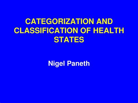 Ppt Categorization And Classification Of Health States Powerpoint