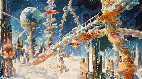 Biosynthesis Pathways Illustrated As Molecular Highways With Cysteine Molecules Traveling Along