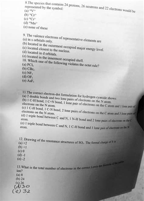 Solved The Species That Contains 24 Protons Represented By Ihe Symbol