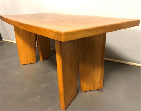Proantic Maison Regain Table Basse En Orme Massif Vers 1960 Design