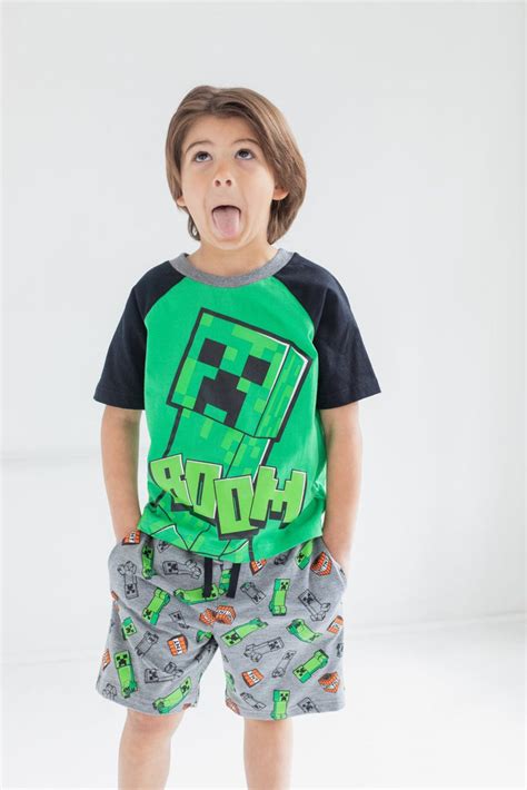 Minecraft Creeper T Shirt And French Terry Shorts Outfit Set
