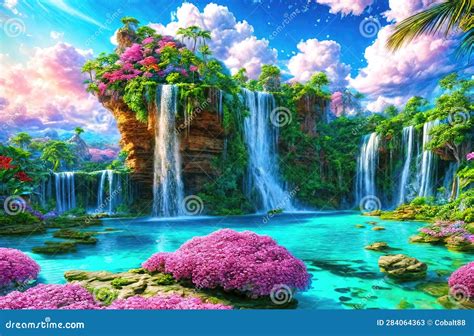 Beautiful Paradise Scenery Beach Nature Concept Palm Beach In Tropical