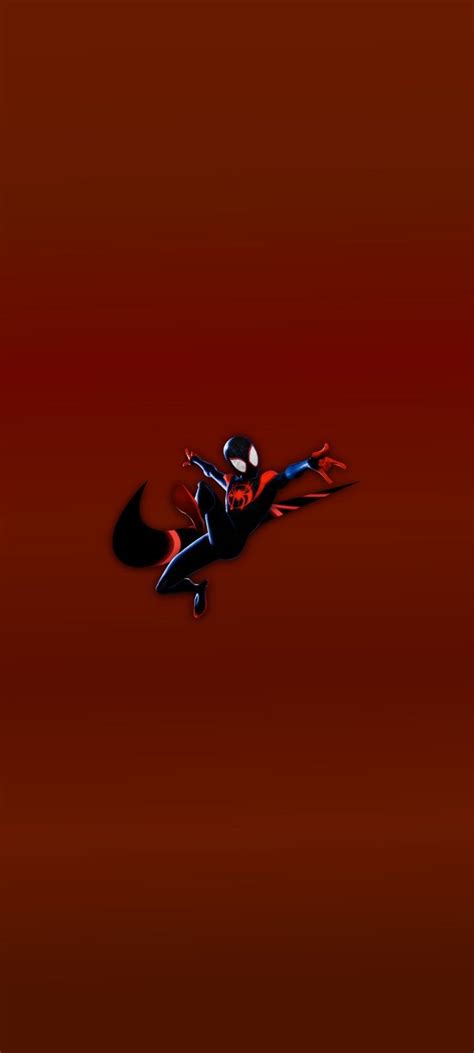 Miles Morales Cartoon Over Custom Nike Spiderman Themed Logomade In Ps