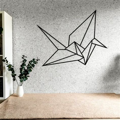 Wall Art Origami Bird Minimalistic Geometric Wall Decor By Pantevi