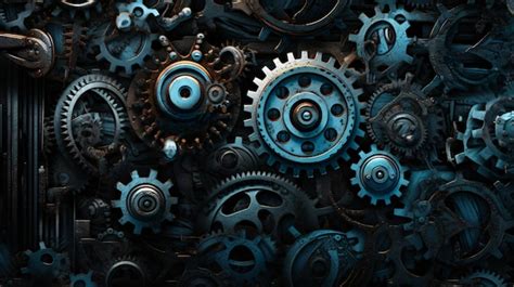 Premium Ai Image A Blue And Black Cogs Of Cogs And Gears
