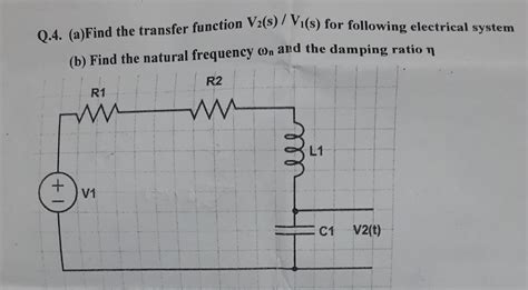 solved q 4 a find the transfer function v2 s v1 s for