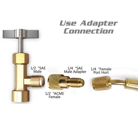 Acme Ac Brass Adapter Fitting 14 Male To 12 Female W Valve Core Ebay