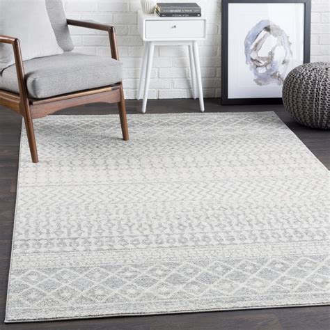 Grey And White Area Rug