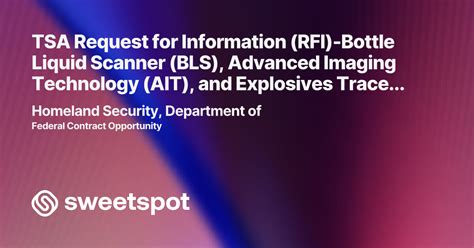 Tsa Request For Information Rfi Bottle Liquid Scanner Bls Advanced