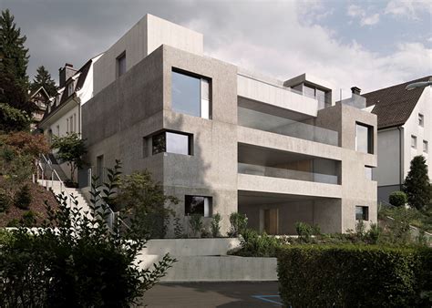 Gus Wüstemann Uses Textured Concrete For Zurich Apartments