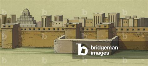 Image Of View Of Assyrian City Drawing Assyrian Civilization 1950 612 Bc