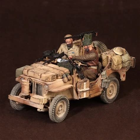 Die Cast 1 35 Scale Resin Figure Assembly Model Kit Military Jeep Crew