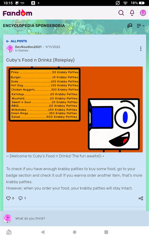 Cubys Food N Drinkz Cuby Wiki Fandom