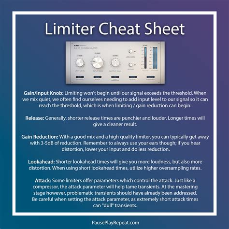 🔔 Producer Tip Limiter Cheat Sheet Facebook