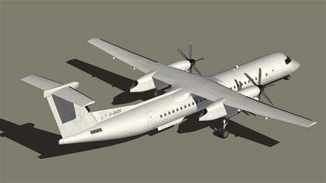 3d Model Dash 8 Q400 White Livery Turbosquid 2158992