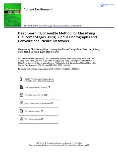 Pdf Deep Learning Ensemble Method For Classifying Glaucoma Stages Using Fundus Photographs And
