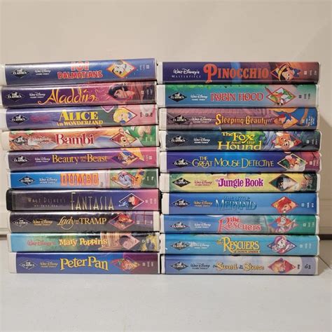 Full 20 Piece Disney Vhs Black Diamond Collection Lot 💝 Charity Auction