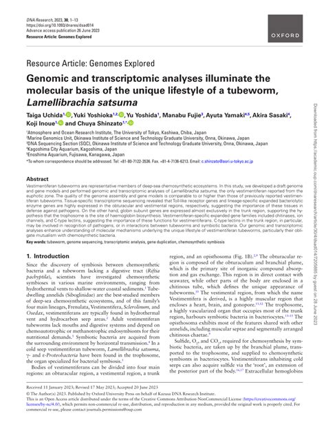 Pdf Genomic And Transcriptomic Analyses Illuminate The Molecular